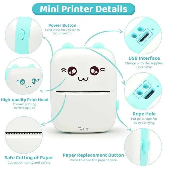 Compact Mini Printer That Easily fits in Your Bag, Perfect for Printing Photos and documents on The go Results