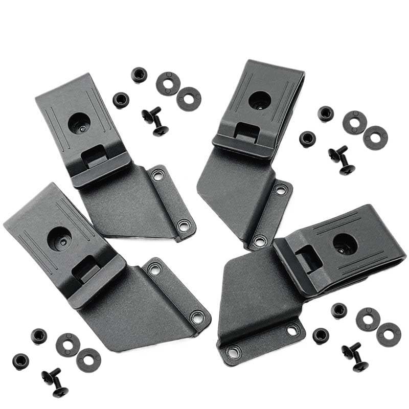 4 Set 360° Rotatable Deep Carry Pocket Clip Fits for Kydex Sheath Knife Case, Universal Back Clip DIY Replacement