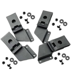 4 set 360° rotatable deep carry pocket clip fits for kydex sheath knife case, universal back clip diy replacement