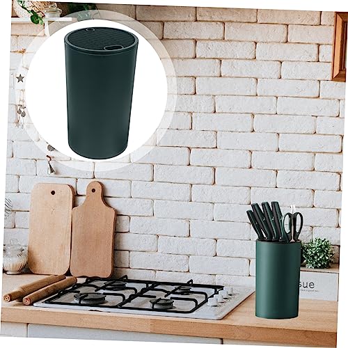 AUTSUPPL Knife Blocks Knife Holders Universal Cutter Block Cutter Storage Rack Counter Knife Holder Kitchen Scissor Rack Slot Kitchen Cutter Block Kitchen Cutter Storage Holder Abs Green