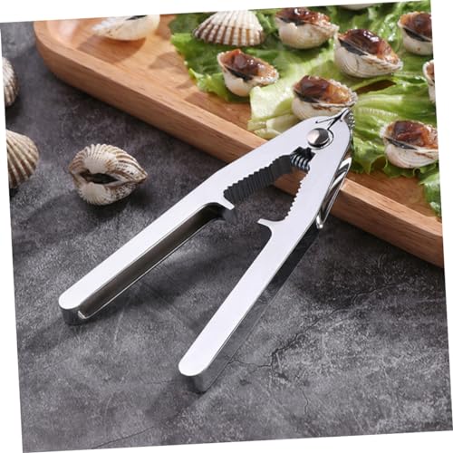 VOSAREA Clam Opening Tool Meat Grinder Clam Opening Pliers Clam Opener Clam Opening Clip Clam Pliers Silver