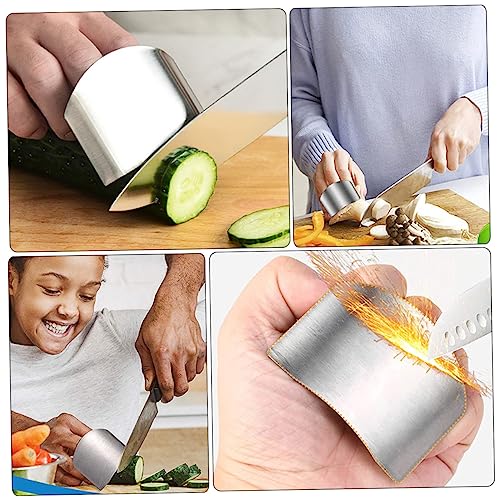 AUTSUPPL 8pcs Kitchen Utensils Holder Kitchen Finger Guards Vegetable Cutting Hand Protector Finger Protective Guard Chopping Dicing Finger Protector Top Gadgets Stainless Steel