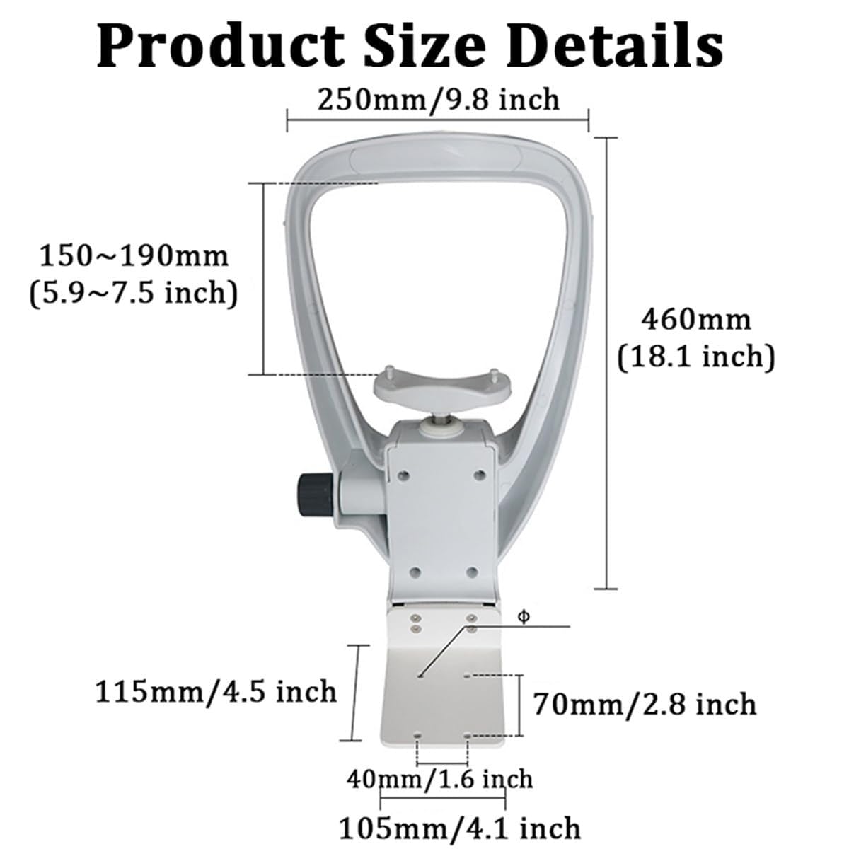 CFDZCP Optometry Lifting Chin Bracket Optometry Lifting Chin Bracket，with Height Adjustment Knob, 40mm Lifting Distance, Vision Training Equipment for Auto Refractometer and Other Devices