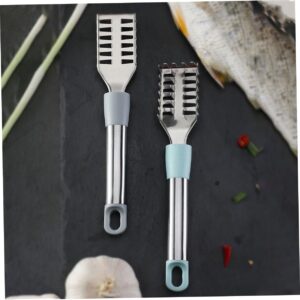 Mikinona 2pcs Fish Scale Planer Potatoe Peeler Fish Skin Cutter Vegetable Cleaner Fish Scraping Tool Cleaning Tools Fish Skinne Scaler Seafood Tools Cordless Fish Scaler Stainless Steel