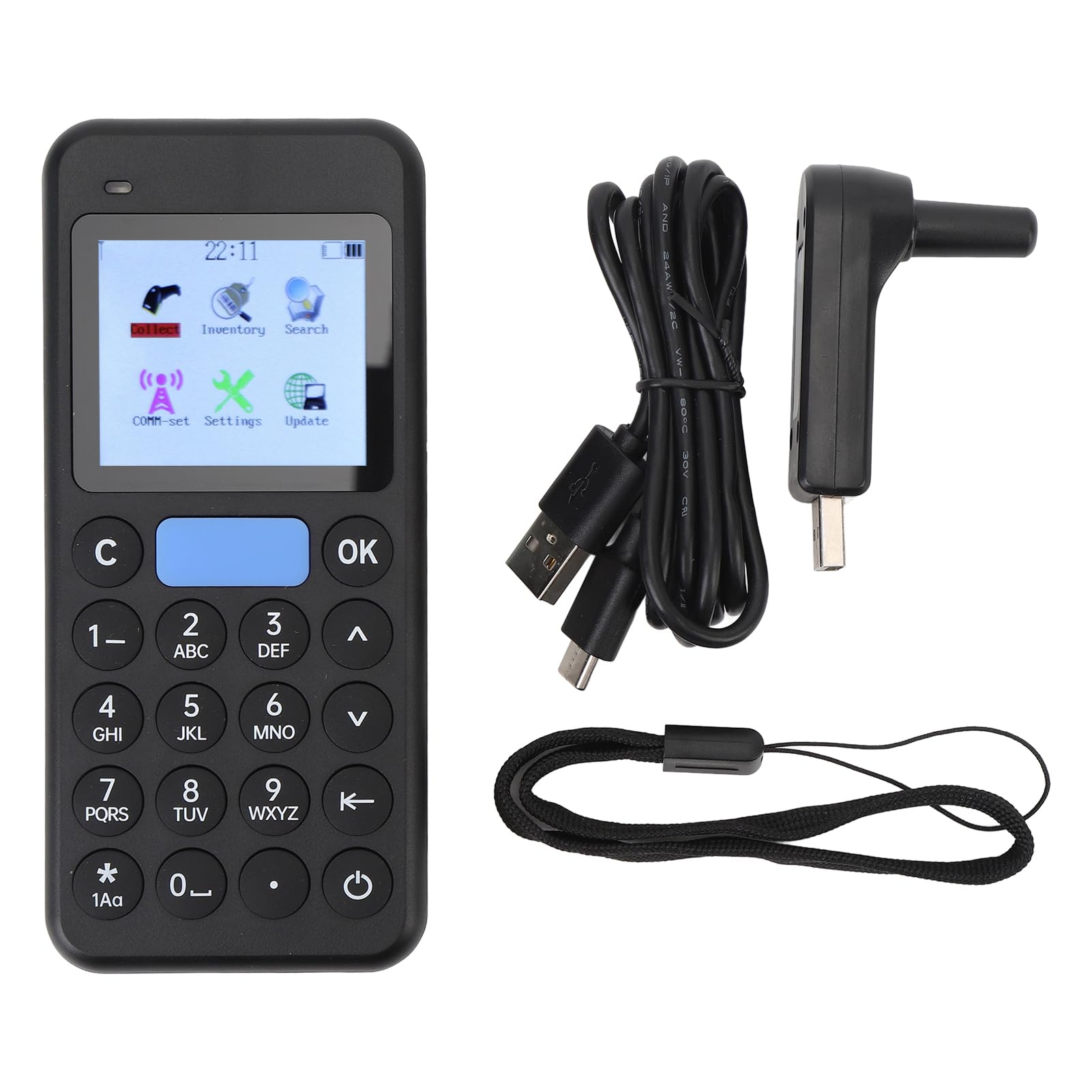 Barcode Scanner with Inventory Barcode Reader, Data Collector, Portable Handheld 1D 2D Barcode Reader, 2.4 Inch Screen, for Inventory Management, Retail, Healthcare, Logistics