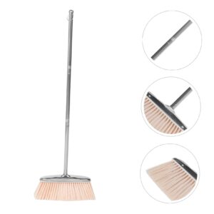 HOMOCONO Cleaning Brooms Floor Cleaning Tools Office Garbage Cleaner Cleaning Supplies Sweeping Brooms Industrial Broom Cleaning Gadgets Long Handle Cleaning Broom Deck Broom Khaki Nylon