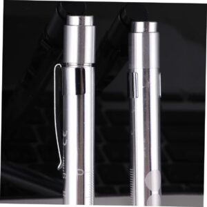 OKUMEYR 2pcs Medical Pen Light Nurse Accessories for Work Light Bulbs Light Pen for Nurses LED Light Bulb Work Flashlights Emergency Torch Light up Pen LED Work Light LED Pen Light Silver