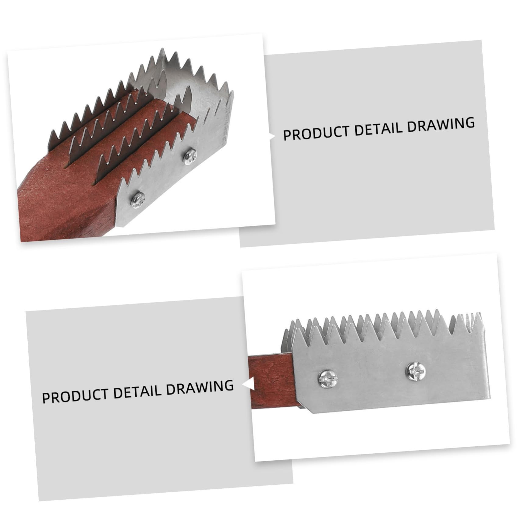 CIYODO 2pcs Fish Scale Planer Fish Skin Scaler Serrated Fish Scaler Fish Scale Scraper Fish Scales Peeling Tool Fish Scrapers Household Cleaning Tools Salmon Scraper Kitchen Ware Wood Red