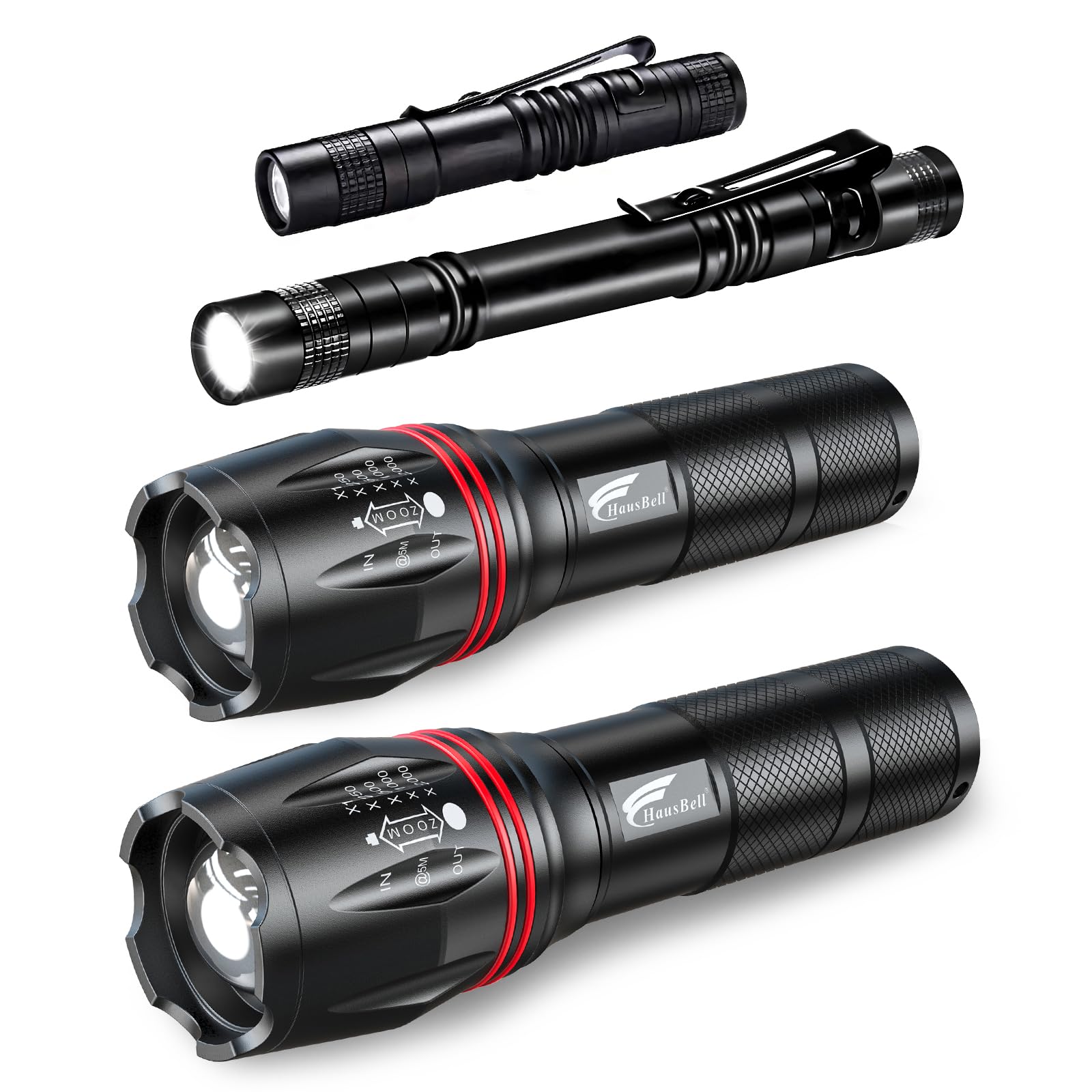 HAUSBELL Pocket Mini LED Flashlight Kit, Flashlight High Lumens for Home, Emergency, Power Outage