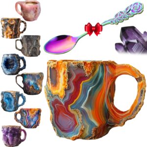 dagale mineral crystal coffee mugs, mineral crystal coffee mug, crystal mineral coffee mugs, natural mineral crystal coffee mugs, crystal coffee mugs, crystal mugs for coffee (rainbow)