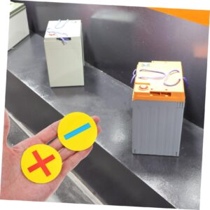 ULTECHNOVO 4 Sheets Of Self Adhesive Electrode Stickers Electrode Sign Stickers Self Adhesive Battery Stickers Battery Decal Battery Electrode Stickers