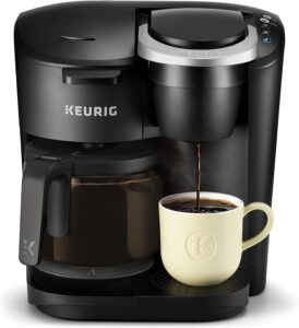 keurig duo coffee maker, essentials black single-serve k-cup pod coffee maker, black