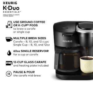 Keurig duo coffee maker, Essentials Black Single-Serve K-Cup Pod Coffee Maker, Black