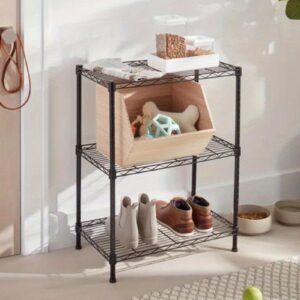 LEAQU 3-Wire Shelving Metal Storage Rack Adjustable Shelves, Standing Storage Shelf Units for Laundry Bathroom Kitchen Pantry Closet