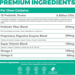 BIGHERO Probiotics for Dogs - Dog Probiotics with Prebiotics and Digestive Enzymes, Support Gut Health, Digestive & Immune Health, Dog Supplement for Diarrhea & Seasonal Allergies-180 Chicken Flavor