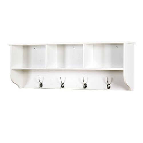 White Wall Shelf Garage Storage Rack Floating Shelves Garage Storage Rack, Garage Storage Organization Systerm, Heavy Duty Garage Ceiling Storage Racks,Floating Shelves,Entryway Wall Mounted Coat Rack