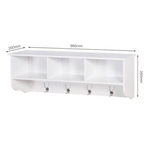 White Wall Shelf Garage Storage Rack Floating Shelves Garage Storage Rack, Garage Storage Organization Systerm, Heavy Duty Garage Ceiling Storage Racks,Floating Shelves,Entryway Wall Mounted Coat Rack