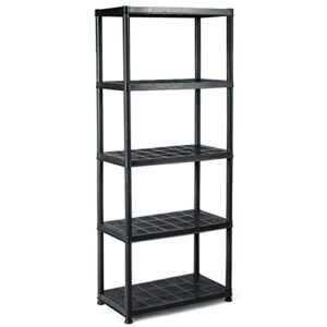 hkyh 5-tier storage shelving freestanding heavy duty rack,28" l x 15" w x 67" h,black generic storagerack closet organizers and storage organization and storage storage shelves closet storage book