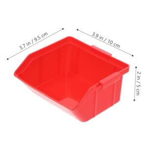 VILLFUL 5pcs Warehouse Parts Box Oblique Garage Hanging Stacking Containers Warehouse Storage Bins Hardware Storage Rack Parts Storage Organizer Warehouse Shelving Stackable Bins Abs Red