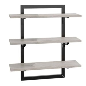 toxaaiwr wooden storage shelf, wall mounted foldable rack shelf, display stand shelf, foldable design, strong load-bearing, smooth edge, easy assembly floating shelves grey