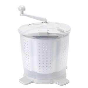 Portable Hand Crank Washing Machine Manual Washing Machine Simple Fast Rotating Speed Stable Portable Manual Washer for Dormitory Apartment Camping Nordic Grey