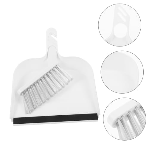 1 Set Mini Table Broom Table Whisk Broom Whisk Broom Small Keyboard Brush Cleaner Mini Cleaning Tool Hand Brush Mini Desktop Broom Multi-Function Mini Dustpan White Plastic HAWILLOSCH