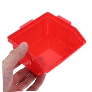 VILLFUL 5pcs Warehouse Parts Box Oblique Garage Hanging Stacking Containers Warehouse Storage Bins Hardware Storage Rack Parts Storage Organizer Warehouse Shelving Stackable Bins Abs Red