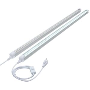 timikey 10 pack led shop lights,6500k 5000lm 4ft 36w super bright strip fixture,fcc&etl no interference,plug&play ceiling lighting is idea for garage,cabinet,shop, workbench,warehouse