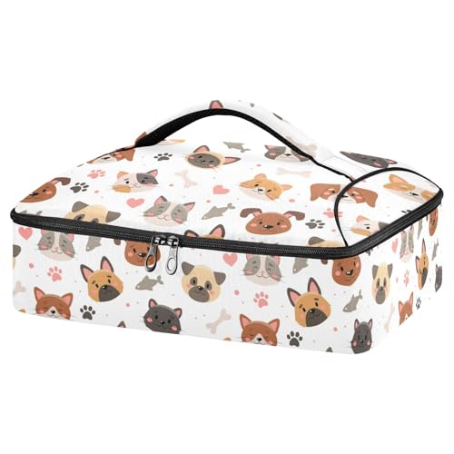 Kcldeci Insulated Thermal Food Carrier Insulated Casserole Carrier for Hot or Cold Food,Cats and Dogs Insulated Tote Bag for Potluck Cookouts Parties Picnic,Lasagna Lugger