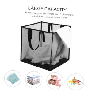 Cabilock 2pcs Folding Washing Basket Laundry Hampers Book Organizer Basket Polyester Mesh Laundry Hamper