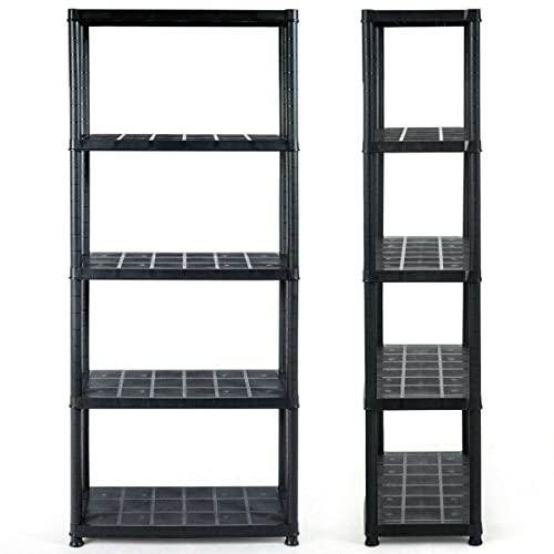 HKYH 2 PCS 5-Tier Storage Shelves Freestanding Heavy Duty Rack 33.5" L X 16" W X 73" H Generic Storagerack Closet organizers and storage Organization and storage Storage shelves Closet storage Book