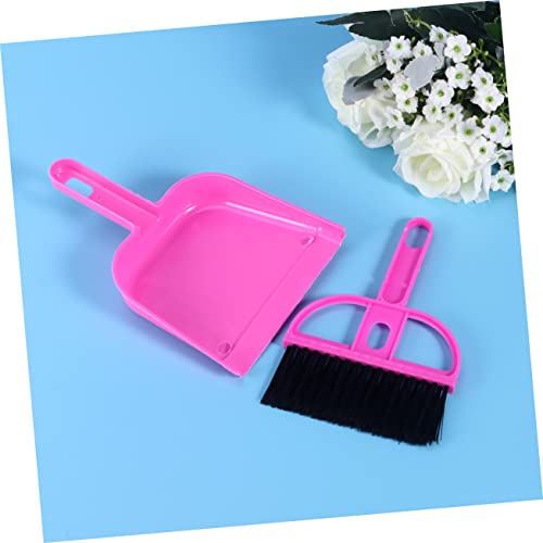 ORFOFE Household Supplies Tiny Dustpan and Brush Computer Cleaning Kit Mini Hand Broom Miniature Dustpan and Brush Sweeping Table Brush Desk Broom Computer Dustpan Duster Sofa Brooms Rosy