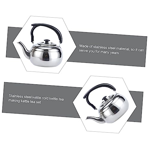 FUNOMOCYA Stainless Steel Teapot Espresso Maker Household Water Kettle Convenient Camping Water Boiler Japanese Tea Kettle Insulated Teapot Stove Kettle Stainless Silver