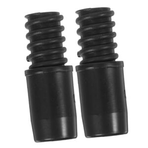 Outanaya 4 Pcs Broom Handle Threaded Tip Black Plastic Extension Pole Attachment an Fittings Handle Tips for Poles