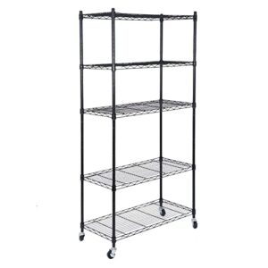 hkyh 5-shelf steel wire tier layer shelving durable 30.1x14.2x63 holder storage rack generic storagerack closet organizers and storage organization and storage storage shelves closet storage bo