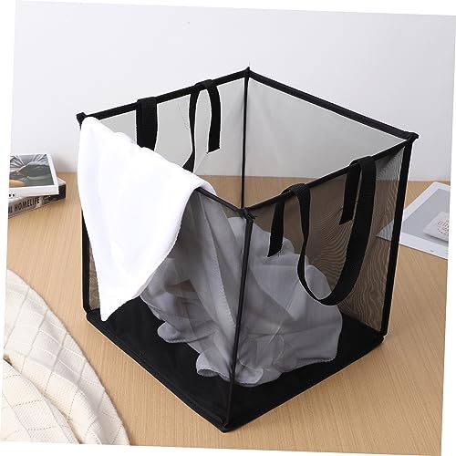 Cabilock 2pcs Folding Washing Basket Laundry Hampers Book Organizer Basket Polyester Mesh Laundry Hamper