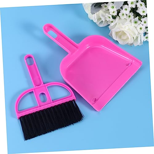 ORFOFE Household Supplies Tiny Dustpan and Brush Computer Cleaning Kit Mini Hand Broom Miniature Dustpan and Brush Sweeping Table Brush Desk Broom Computer Dustpan Duster Sofa Brooms Rosy