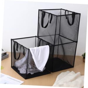 Cabilock 2pcs Folding Washing Basket Laundry Hampers Book Organizer Basket Polyester Mesh Laundry Hamper