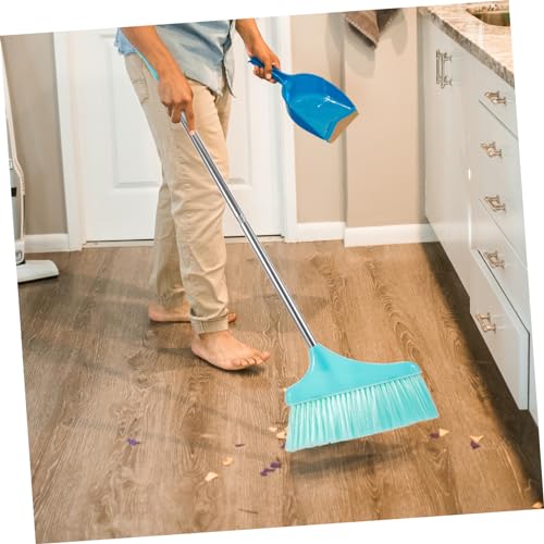 HAWILLOSCH Long Handle Cleaning Broom Floor Cleaning Tool Floor Sweeping Broom Home Broom Room Cleaning Broom Floor Wiper Hair Cleaning Broom Outdoor Broom Flooring Sky-Blue Stainless Steel