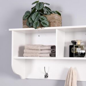 White Wall Shelf Garage Storage Rack Floating Shelves Garage Storage Rack, Garage Storage Organization Systerm, Heavy Duty Garage Ceiling Storage Racks,Floating Shelves,Entryway Wall Mounted Coat Rack