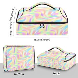 Kcldeci Insulated Thermal Food Carrier Insulated Casserole Carrier for Hot or Cold Food,Tie Dye Gradient Unicorn Insulated Tote Bag for Potluck Cookouts Parties Picnic,Lasagna Lugger