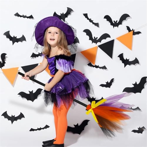 Ldabrye Halloween Party Witch Broom Kids Cosplay Flying Props for Masquerade Halloween Cosplay Costume Access