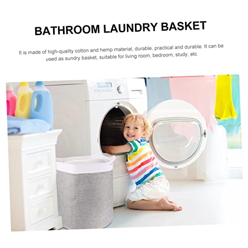 OKUMEYR Laundry Basket Toy Baskets Woven Storage Baskets Wicker Basket Clothes Hamper Wicker Storage Bins Wicker Laundry Hamper Gray Baskets Foldable Clothes Basket Grey Cotton Rope