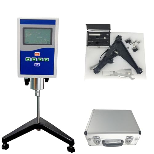 VTSYIQI Viscometer Laboratory Viscometer Digital Rotational Viscosity Meter with Fluidimeter 1~100000mPa.s #1#2#3#4 Rotors 1~100000mPa.s RS232 Interface Temperature Display