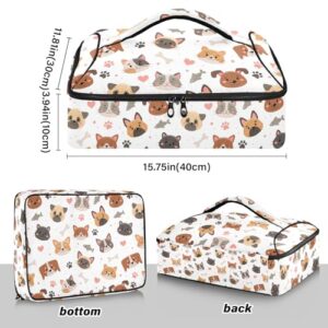 Kcldeci Insulated Thermal Food Carrier Insulated Casserole Carrier for Hot or Cold Food,Cats and Dogs Insulated Tote Bag for Potluck Cookouts Parties Picnic,Lasagna Lugger