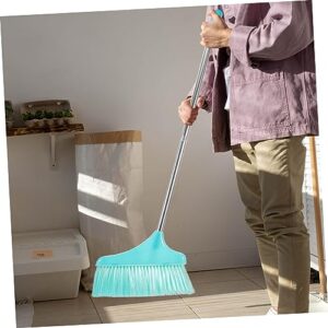 HAWILLOSCH Long Handle Cleaning Broom Floor Cleaning Tool Floor Sweeping Broom Home Broom Room Cleaning Broom Floor Wiper Hair Cleaning Broom Outdoor Broom Flooring Sky-Blue Stainless Steel