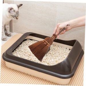 BCOATH 1 Set Pet Cleaning Tool Keyboard Cleaner Brush Household Cleaning Brush Desk Pets Cleaning Kit Pet Cage Cleaning Tool Pet Hair Cleaning Broom Mini Garbage Container Dog Wood Brown