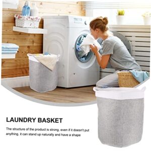 OKUMEYR Laundry Basket Toy Baskets Woven Storage Baskets Wicker Basket Clothes Hamper Wicker Storage Bins Wicker Laundry Hamper Gray Baskets Foldable Clothes Basket Grey Cotton Rope