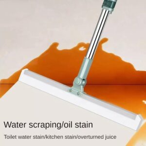 Retractable Silicone Floor Wiper for Bathroom, Retractable Magic Broom, Adjustable Bathroom Scraper, 52cm Multi-Functional Silicone Floor Scraper (13.8in)