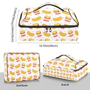 Kcldeci Insulated Thermal Food Carrier Insulated Casserole Carrier for Hot or Cold Food,Hot Dog and French Fries Insulated Tote Bag for Potluck Cookouts Parties Picnic,Lasagna Lugger